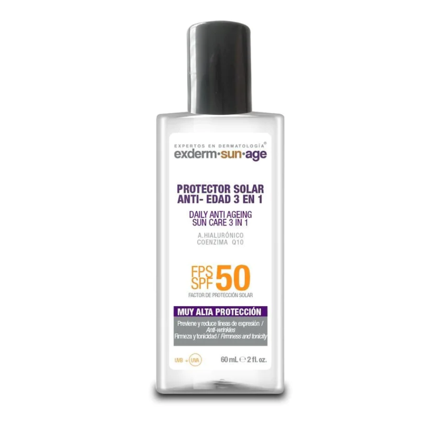 EXDERM SUN ANTI EDAD 3 EN 1 50FPS 60ML | Farmacia Dermatológica Cruz ...