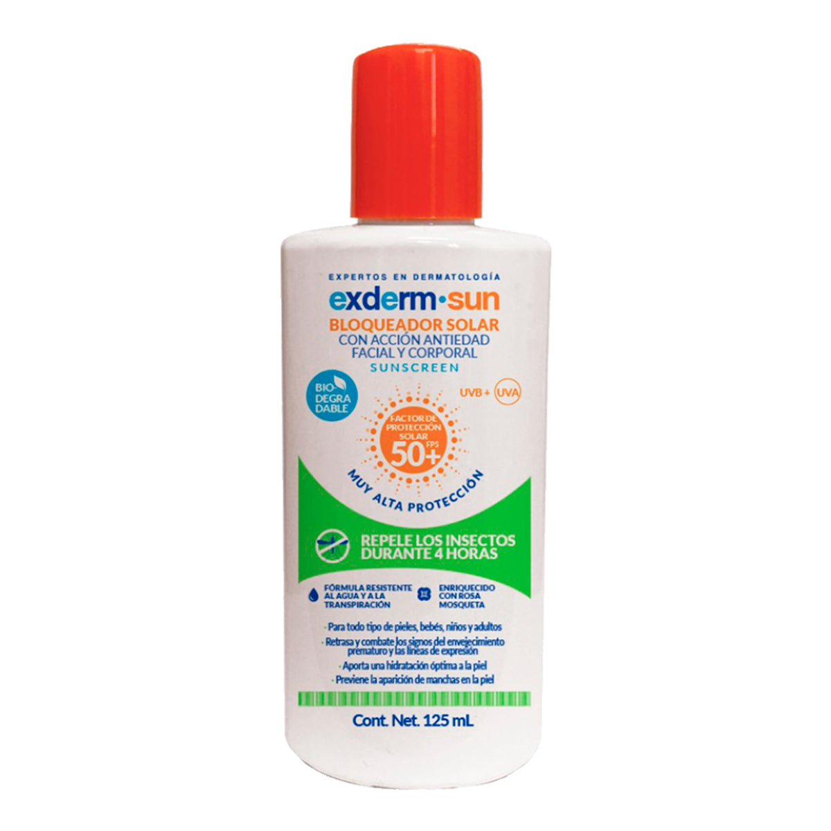 EXDERM SUN BLOQ SOLAR 50+ REPELENTE 125ML | Farmacia Dermatológica Cruz ...
